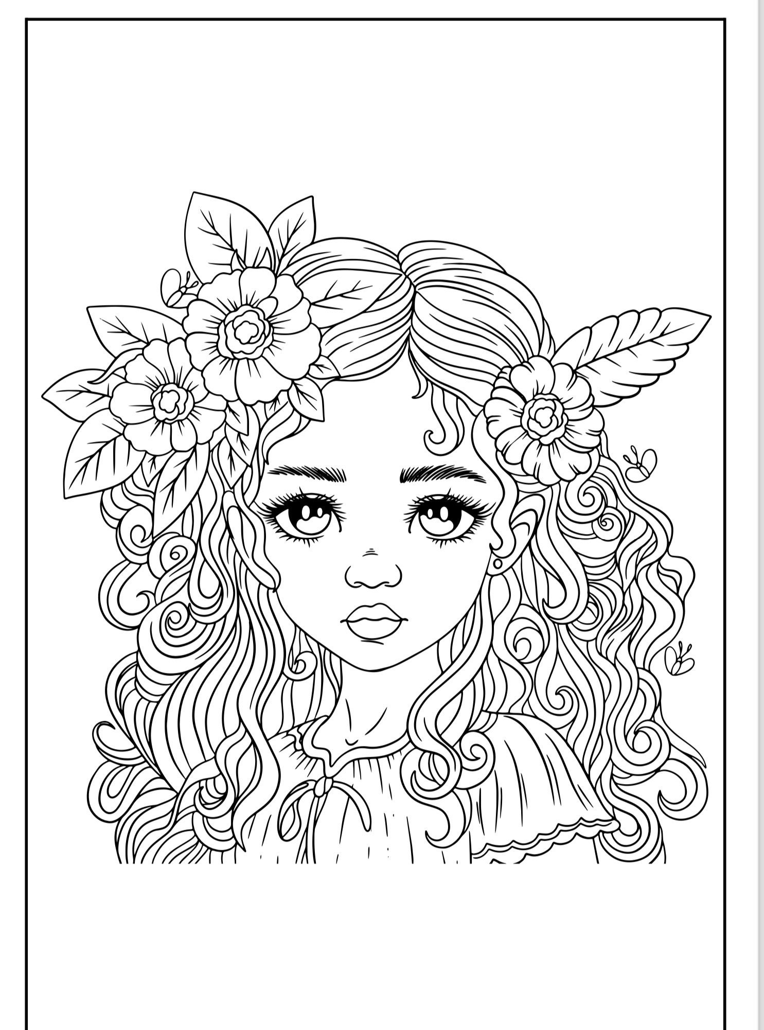 Girly Portraits Coloring Pages – Set of 6 Cute Designs (PDF) - Etsy