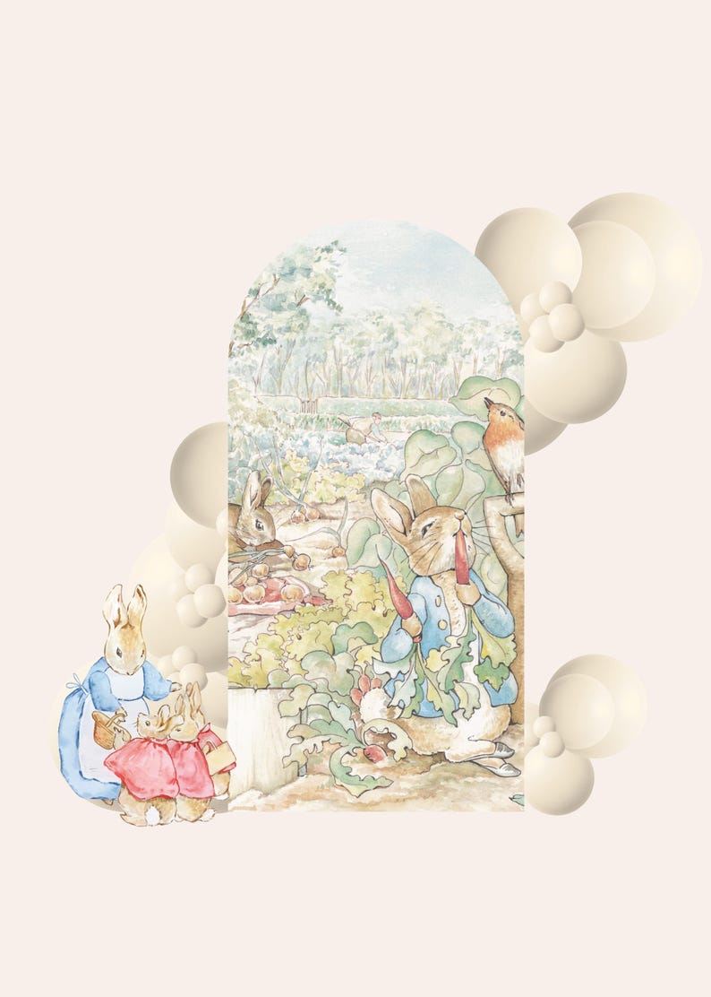 Peter Rabbit Arch Backdrop | Digital Download | Printable Party Decor ...