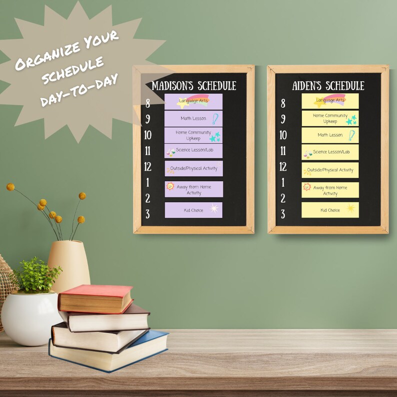 Editable Schedule Magnets Printable Daily Planner Homeschooling ...