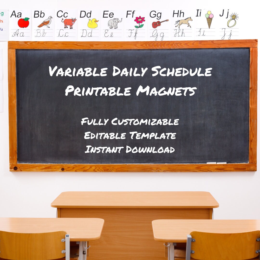 Editable Schedule Magnets Printable Daily Planner Homeschooling ...