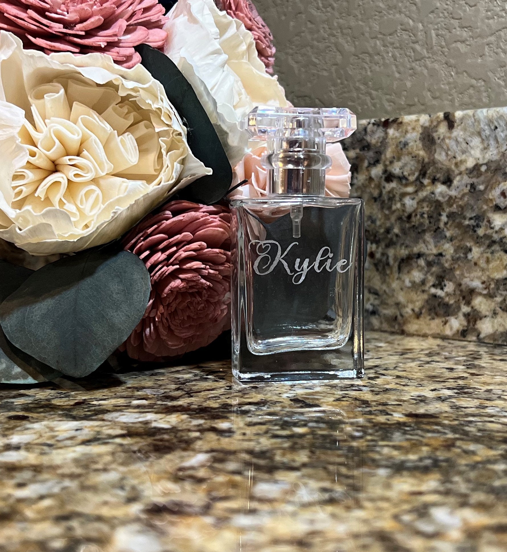 Laser Engraved Name Perfume Glass Bottle 100 Ml W/ an Acrylic - Etsy