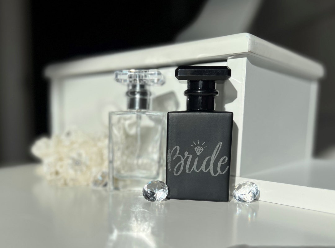 Personalized Laser Engraved Wedding Perfume Glass Bottle W/ an Acrylic ...