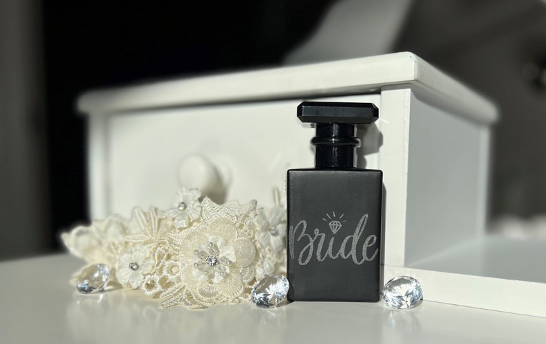 Personalized Laser Engraved Wedding Perfume Glass Bottle W/ an Acrylic ...