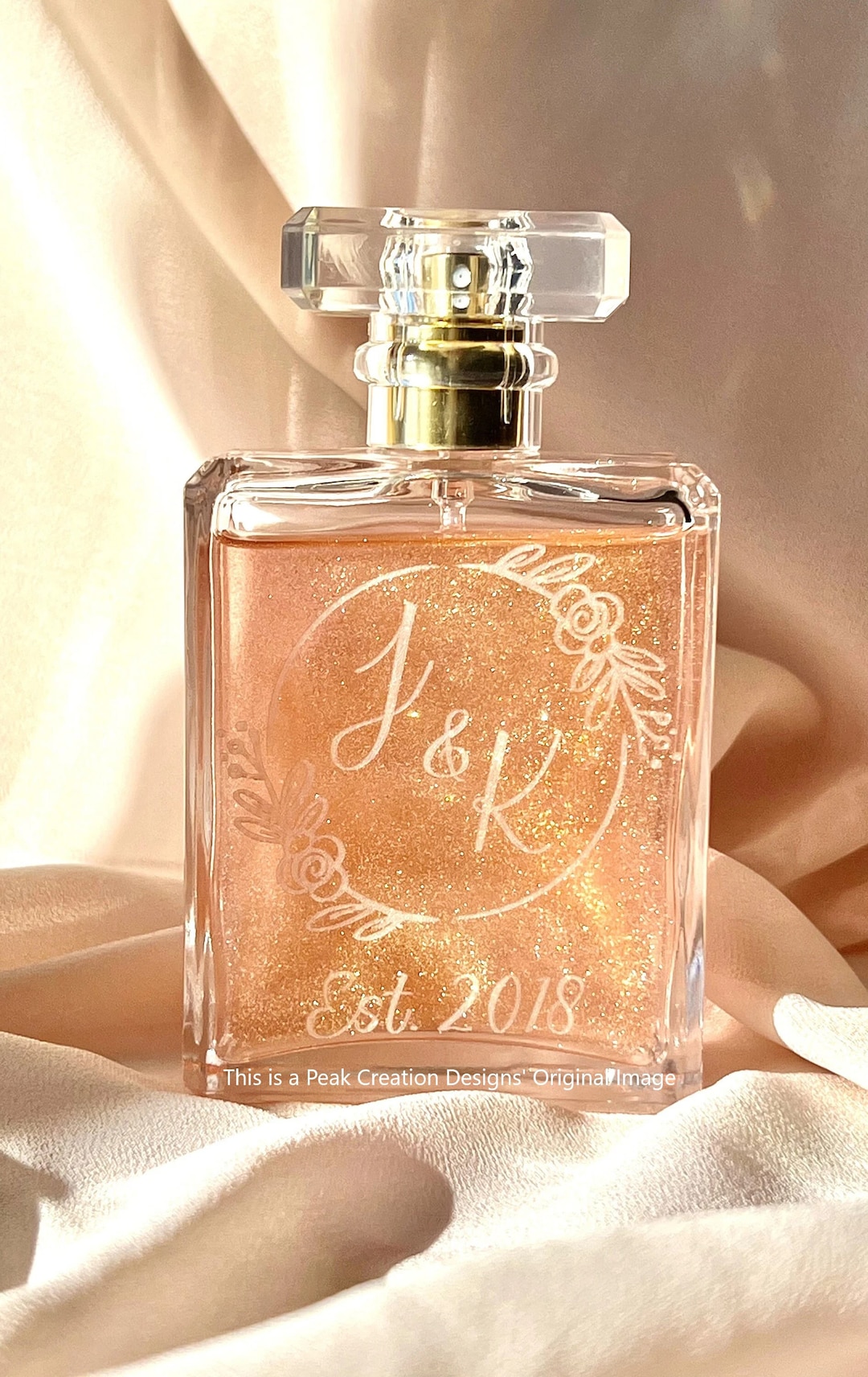 Laser Engraved Monogram Perfume Glass Bottle 100 Ml W/ an Acrylic Cap ...