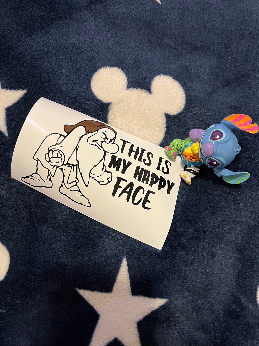 This is My Happy Face Snow White's Grumpy Dwarf Sticker Disney Decal ...