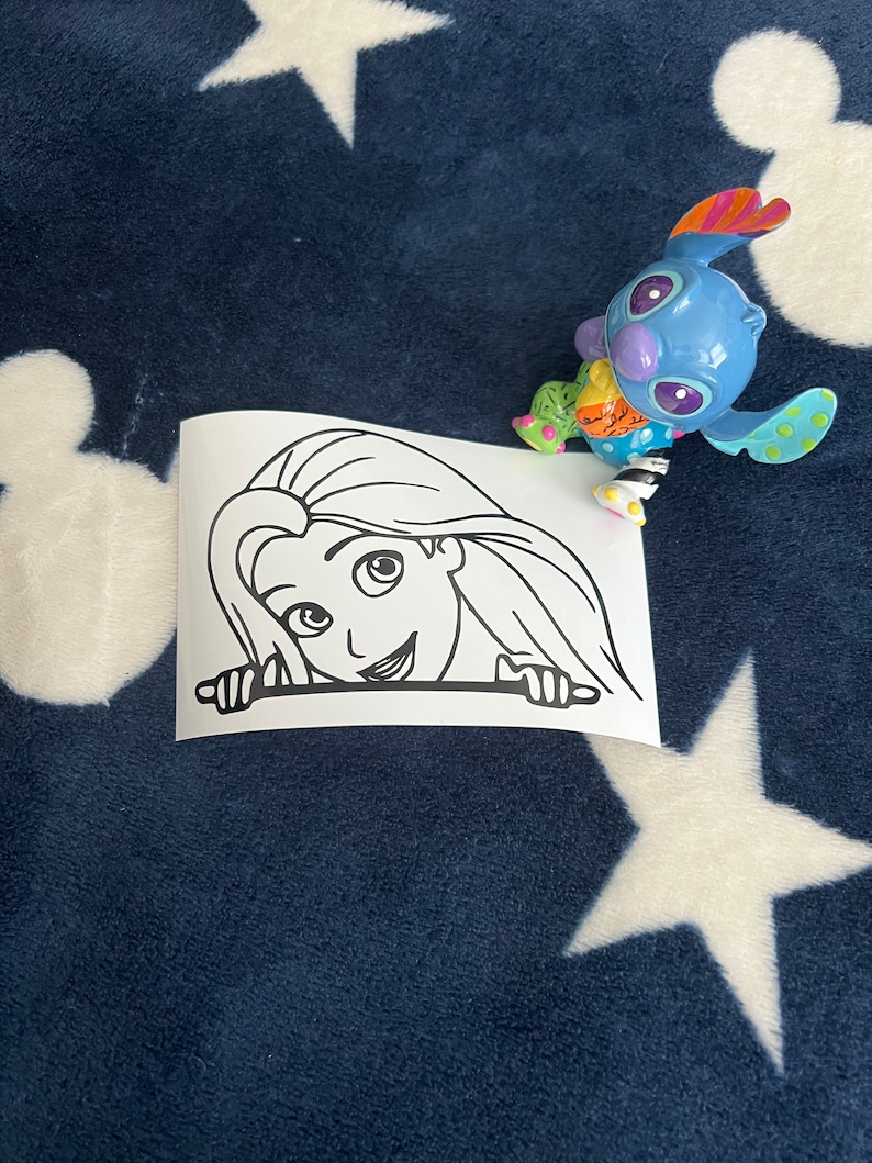 Rapunzel Peeping Character Vinyl Decal | Disney Decal | Car Window ...