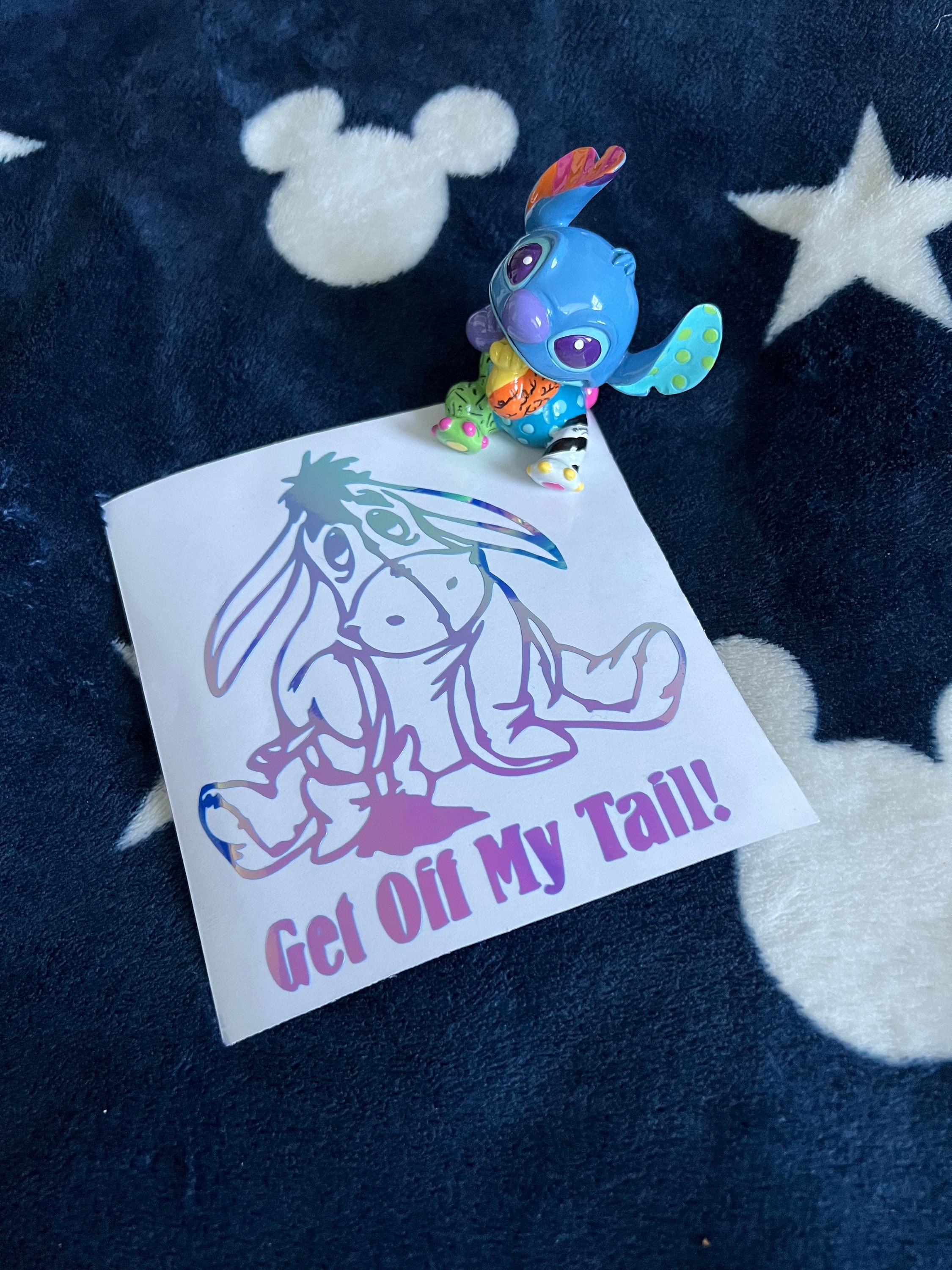 Eeyore Get off My Tail Decal | Holographic Vinyl Decal | Disney Decal ...