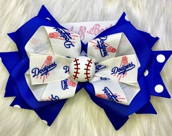 Dodgers Bow - Etsy