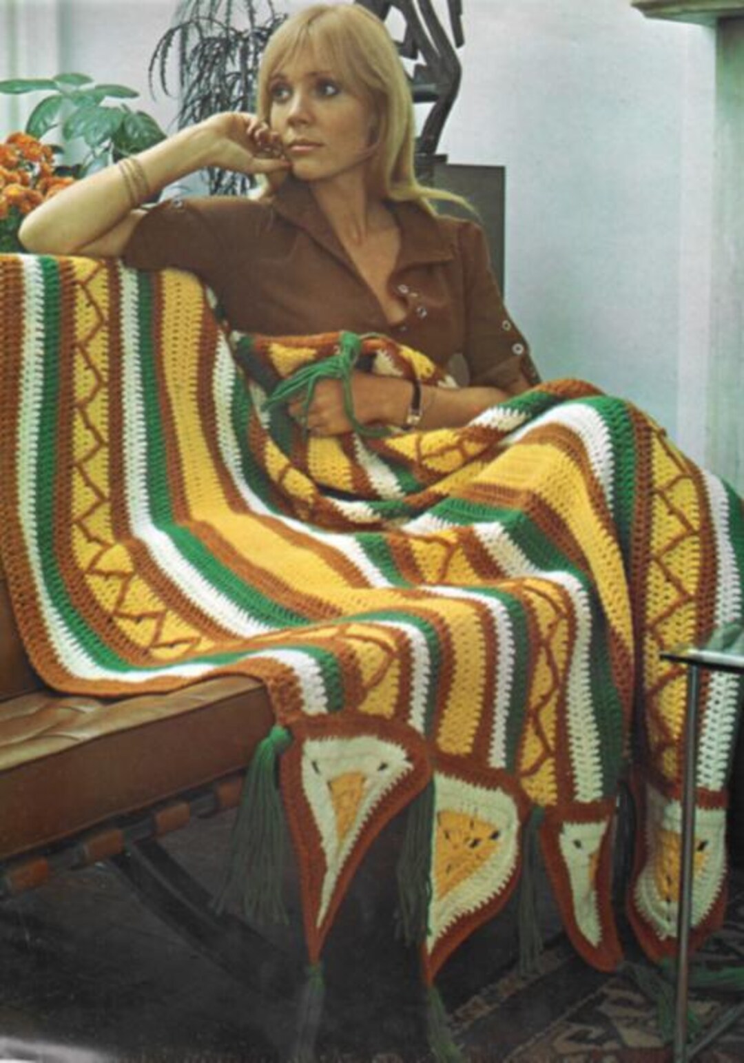 Vintage 1970s Crochet Afghan Pattern - Etsy