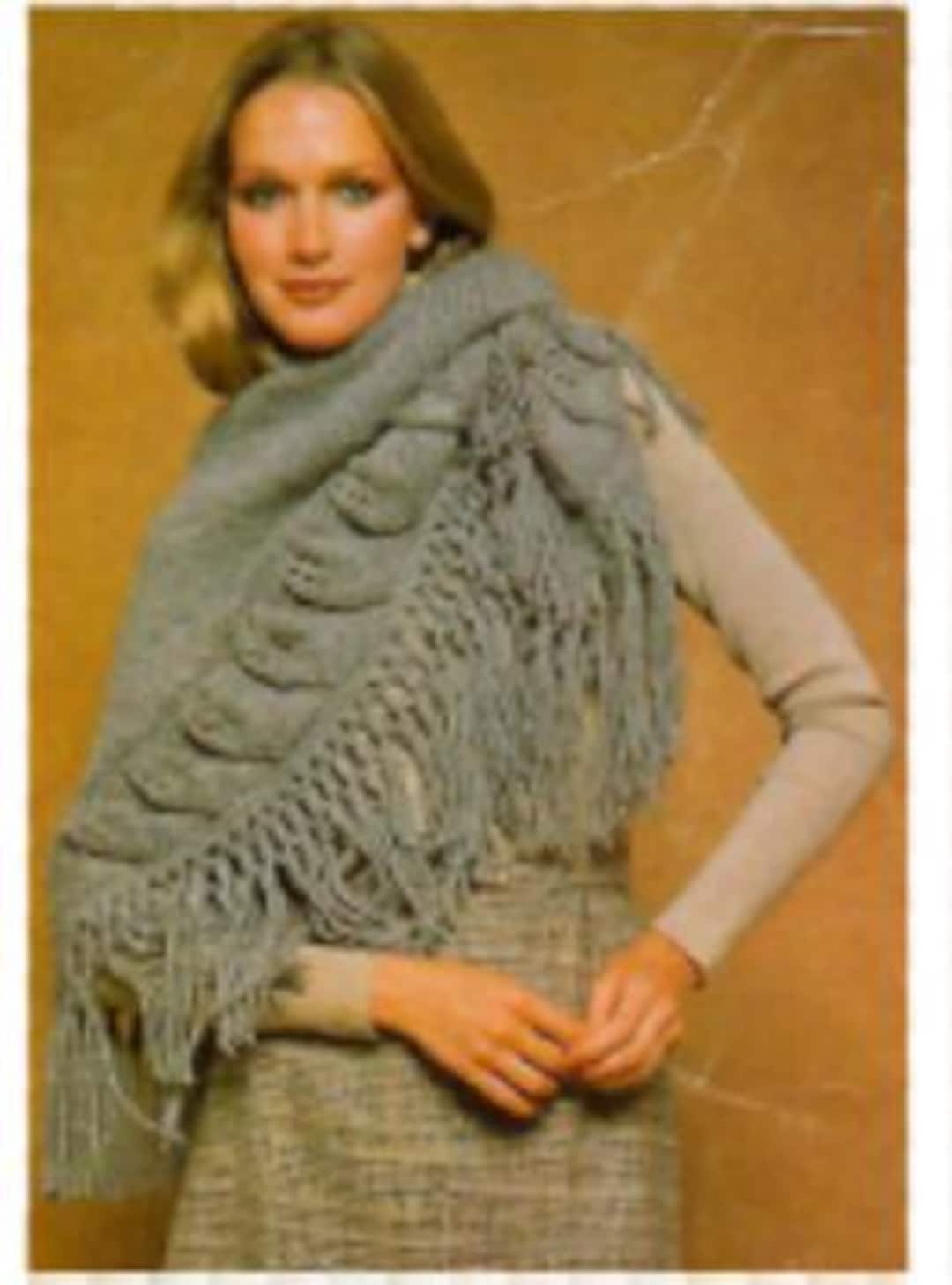 Vintage 1970s Knit Shawl Pattern - Etsy