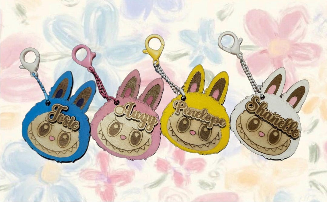 Labubu Wooden Keychain! - Etsy