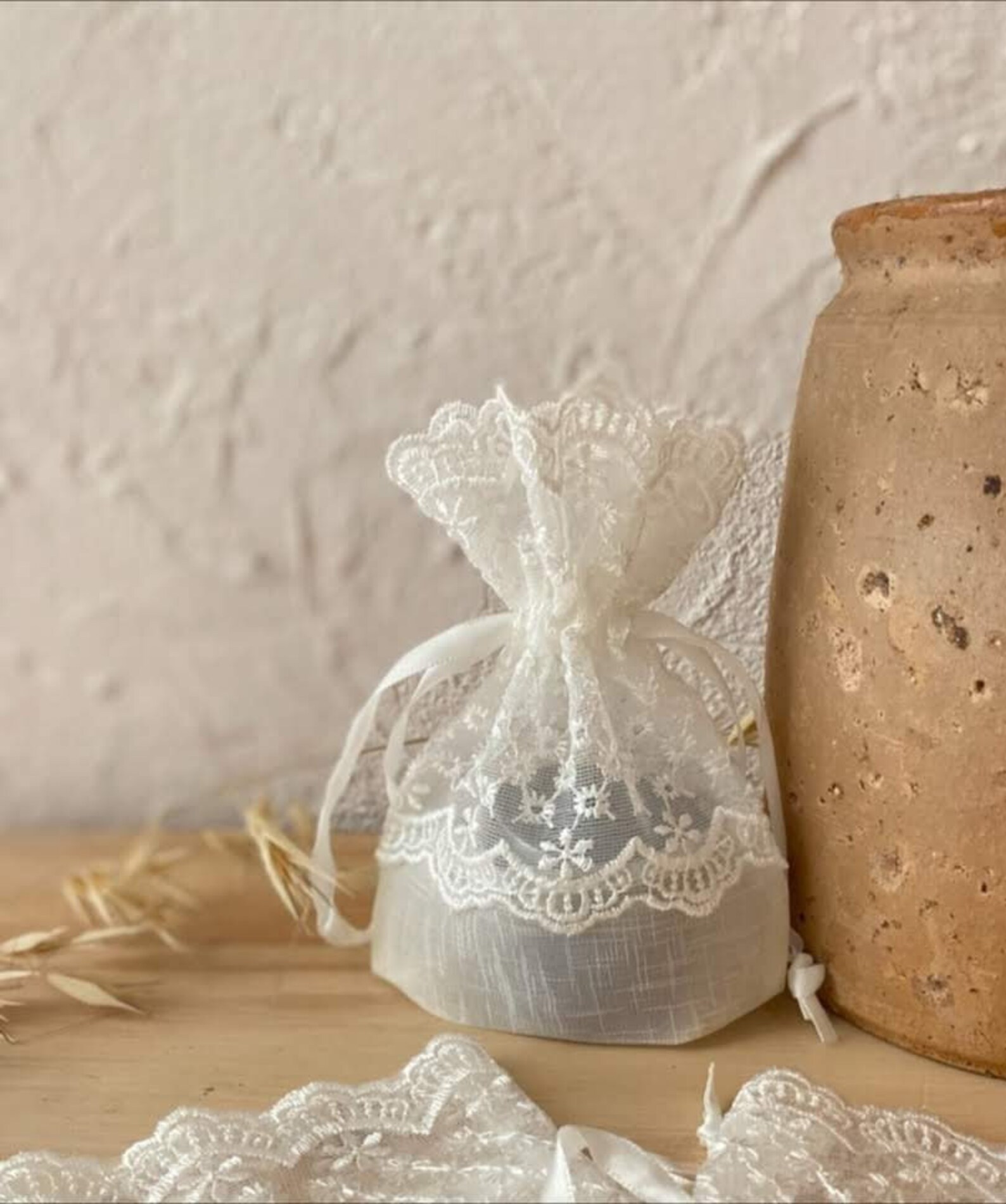 Lace Wedding Favor Bags, Rustic Wedding Lace Drawstring Bags, Wedding ...