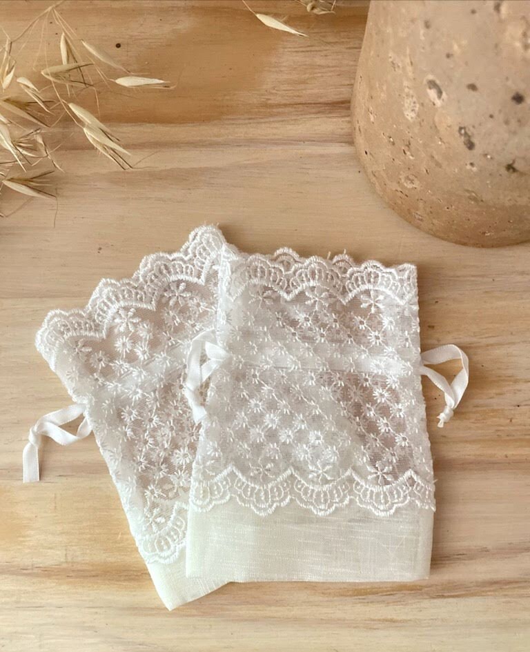 Lace Wedding Favor Bags, Rustic Wedding Lace Drawstring Bags, Wedding ...