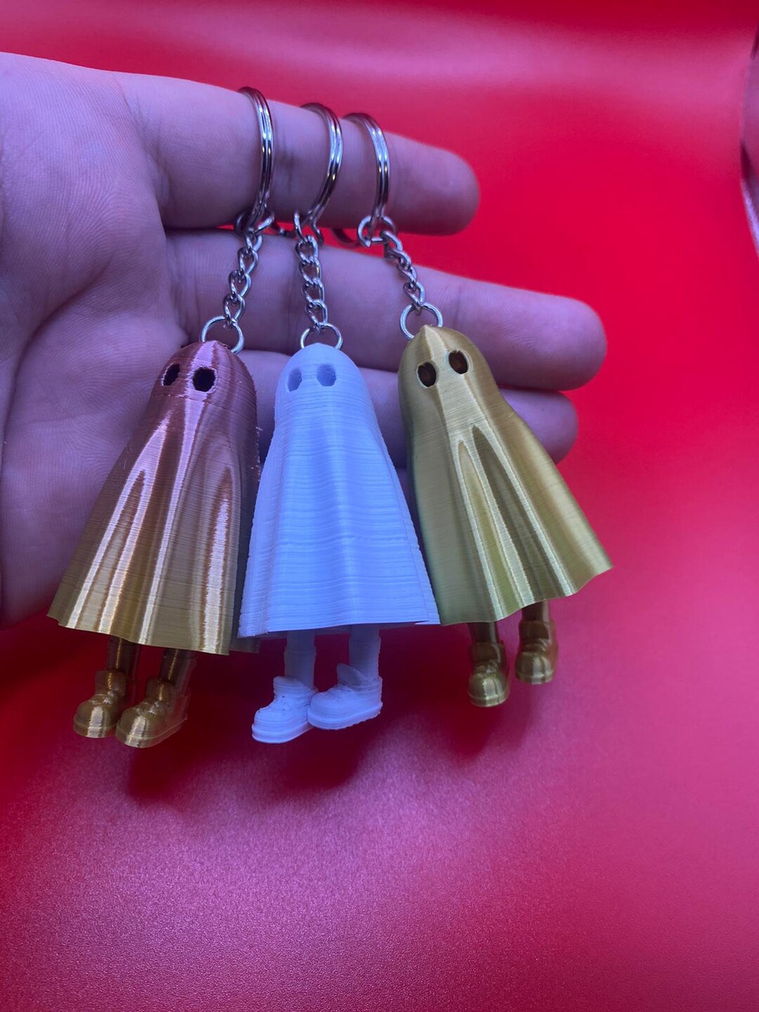 3D Printed Ghost Keychain | Glow-in-the-dark Ghost | Articulated Legs ...