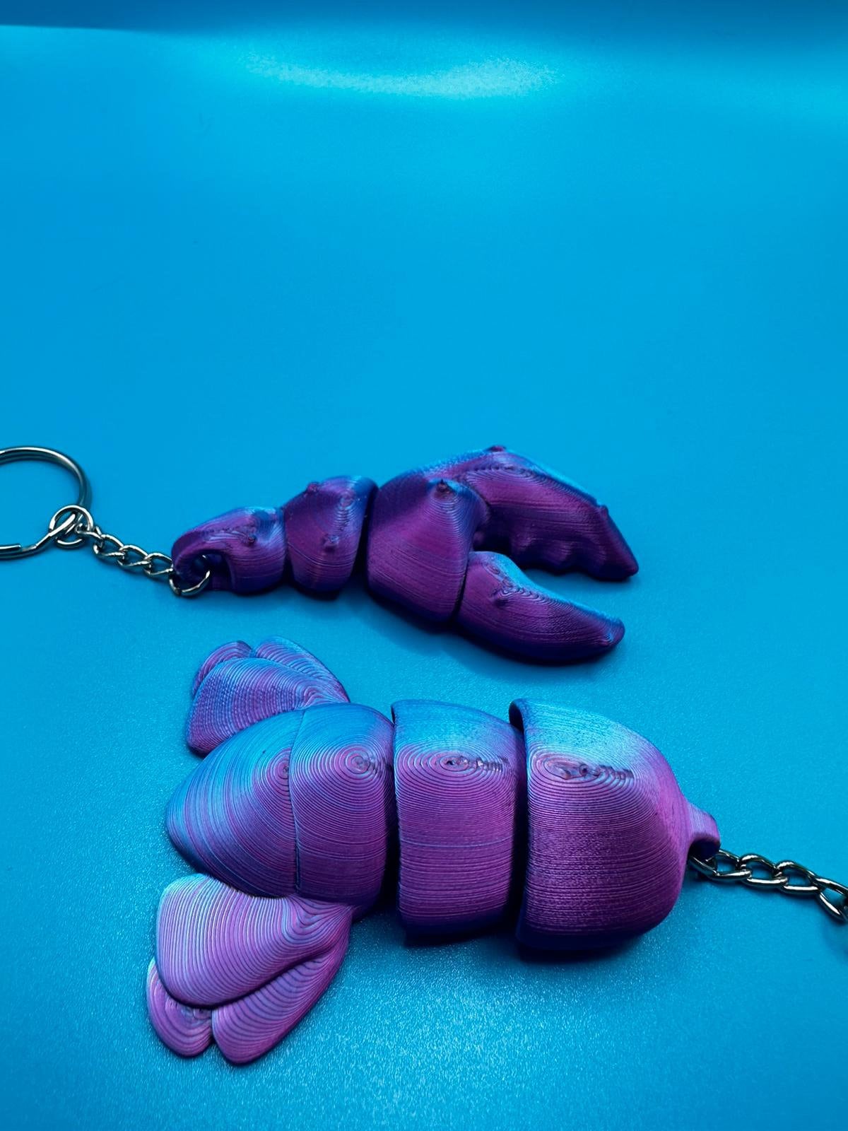 Matching Lobster Claw and Tail Keychains Articulated Keychain Lobster ...
