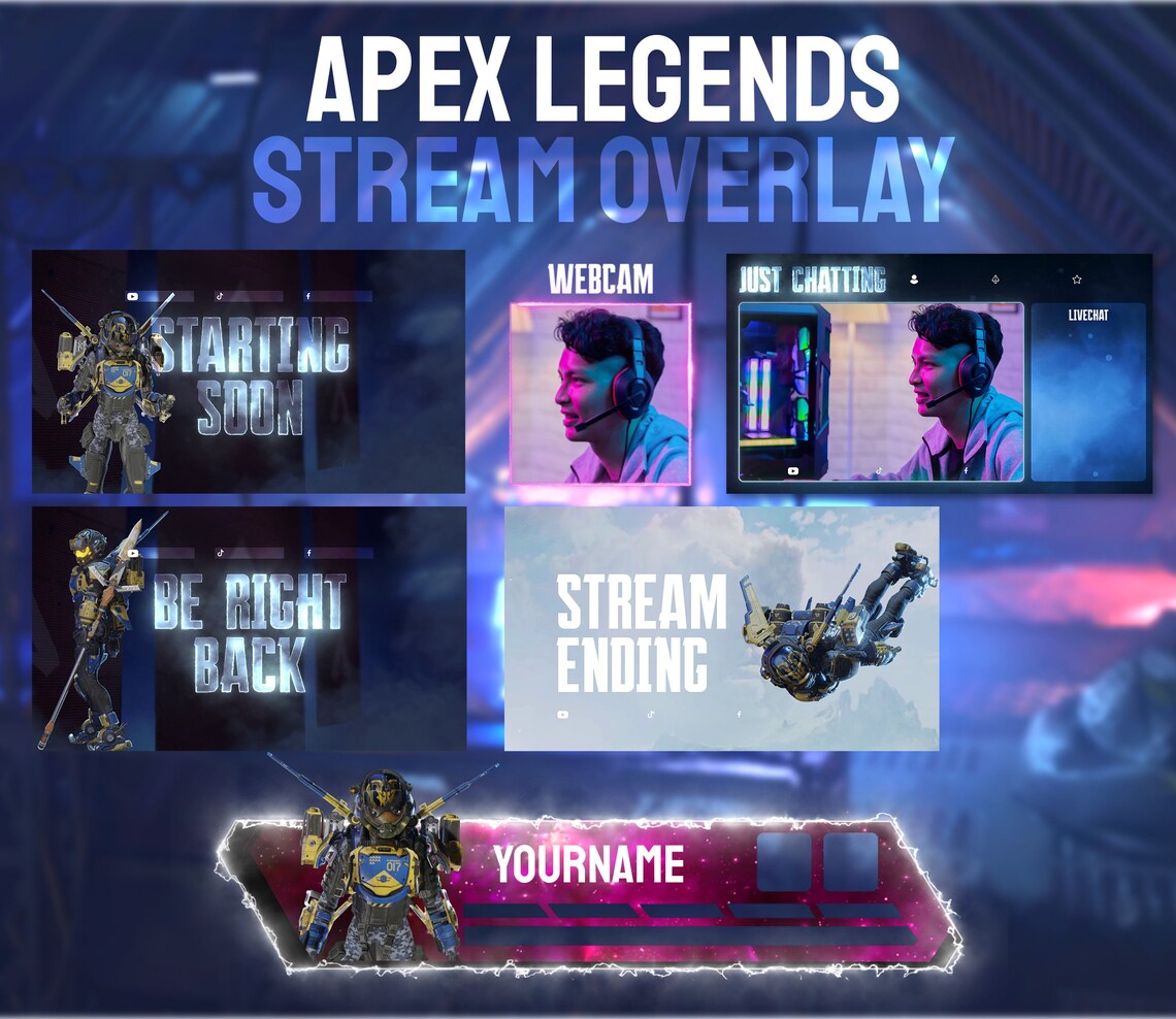 Animated VALKYRIE Stream Overlay Package HD Apex Legends Stream Package ...