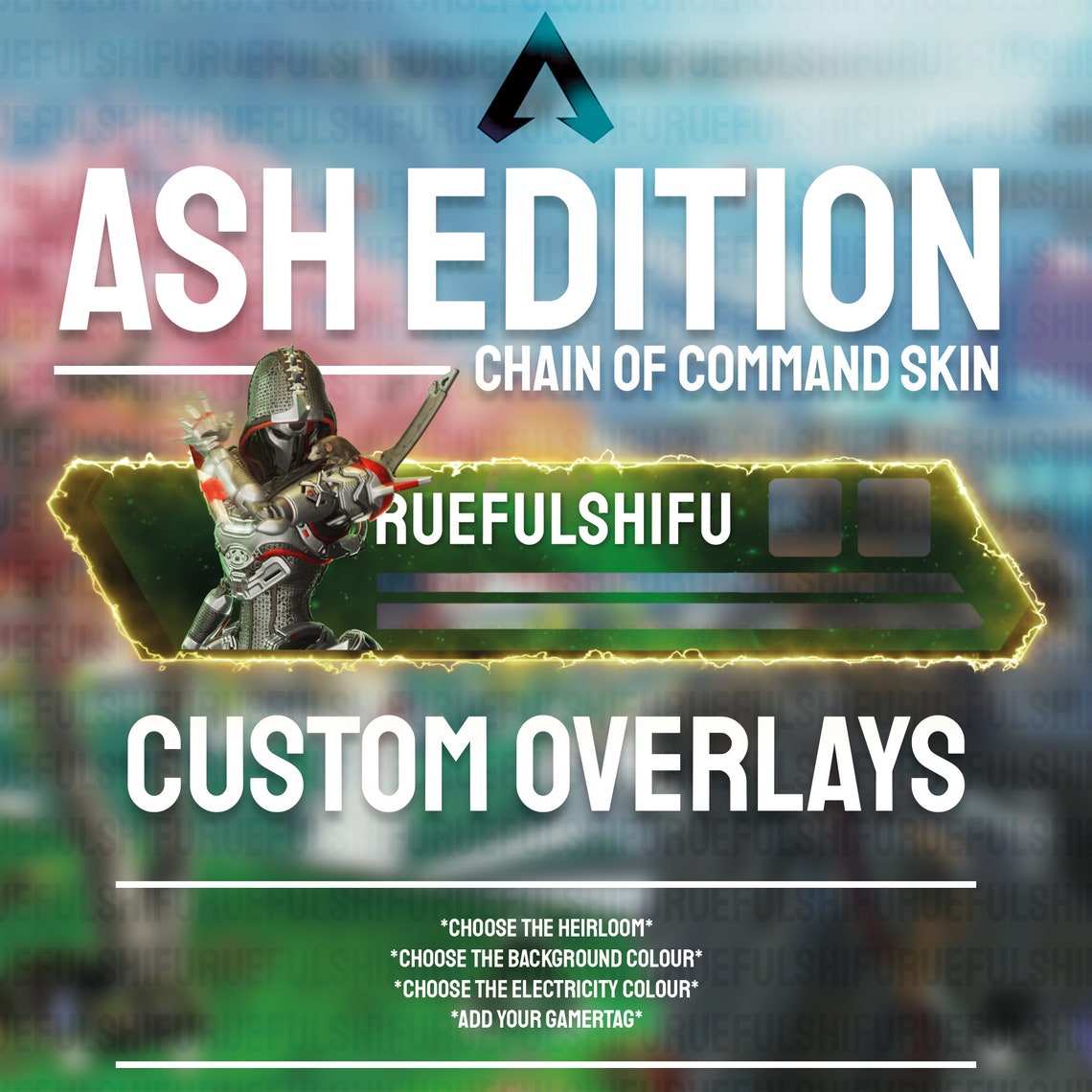 Animated Customisable ASH Banner Apex Legends Health Bar Overlay for ...