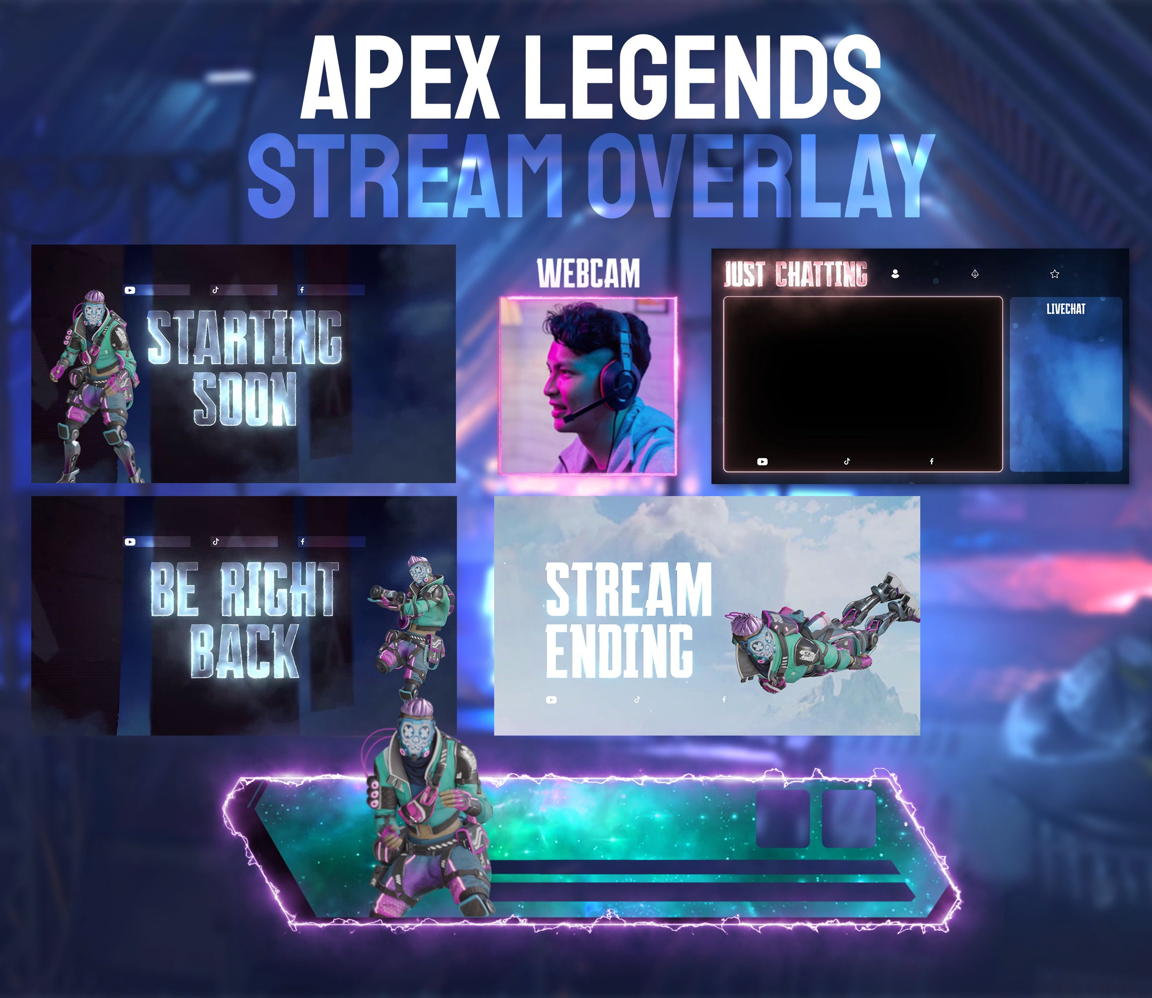 Animated OCTANE Stream Overlay Package HD Apex Legends Stream Package ...