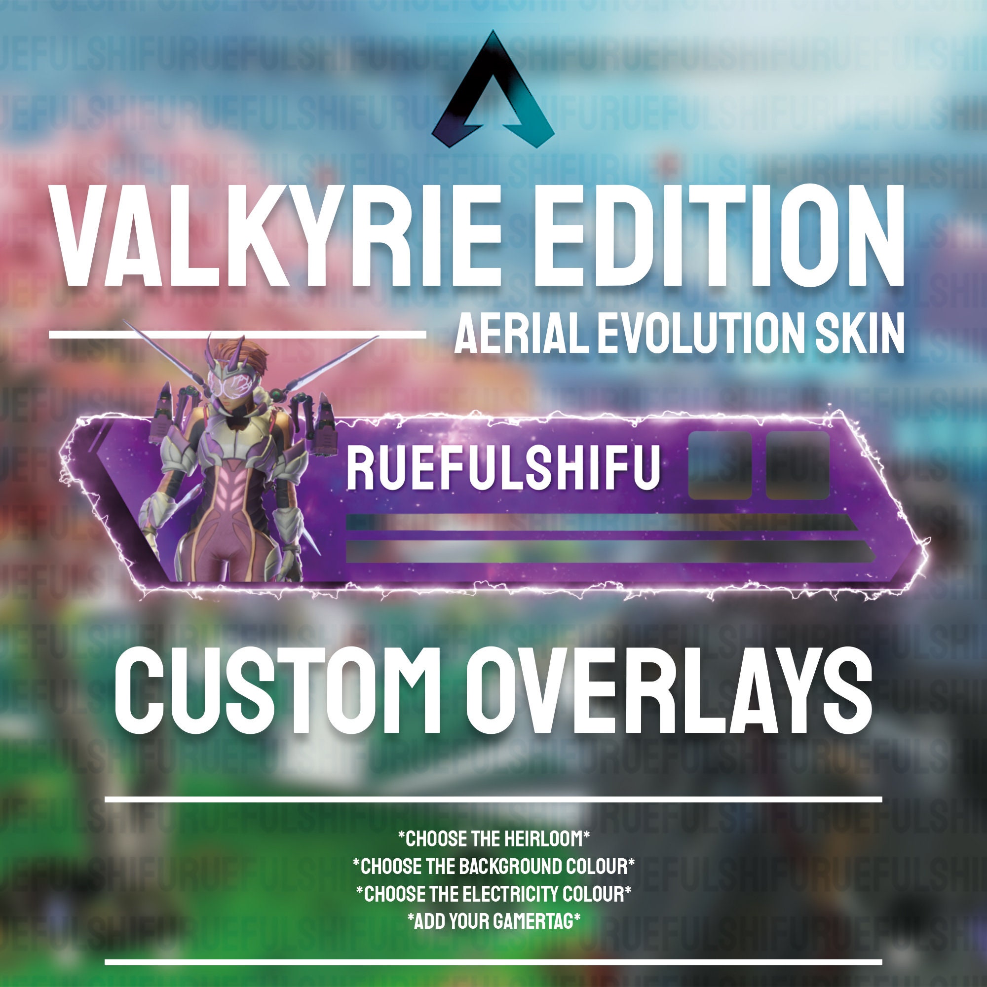Animated Customisable VALKYRIE Banner Apex Legends Health Bar Overlay ...