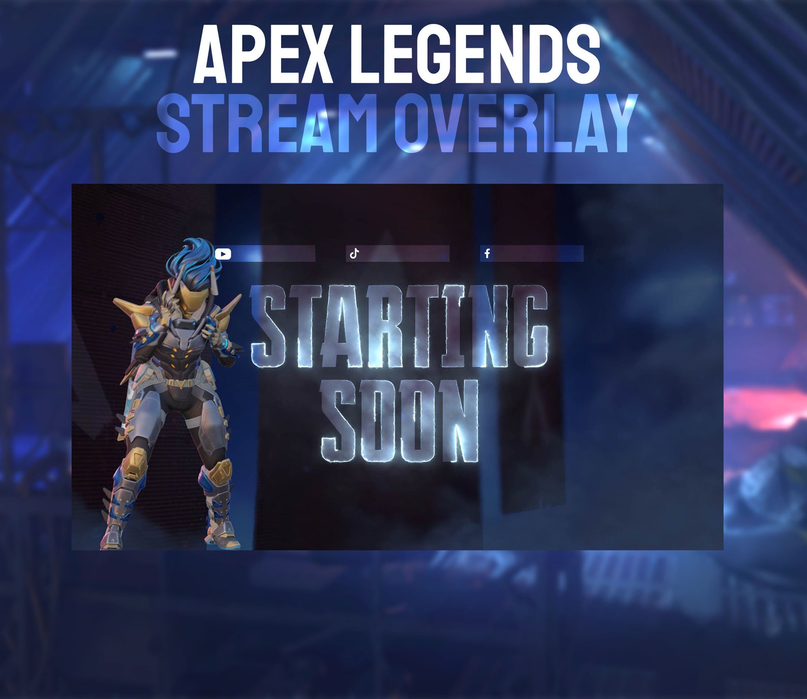 Animated WRAITH Stream Overlay Package HD | Apex Legends Stream Package ...