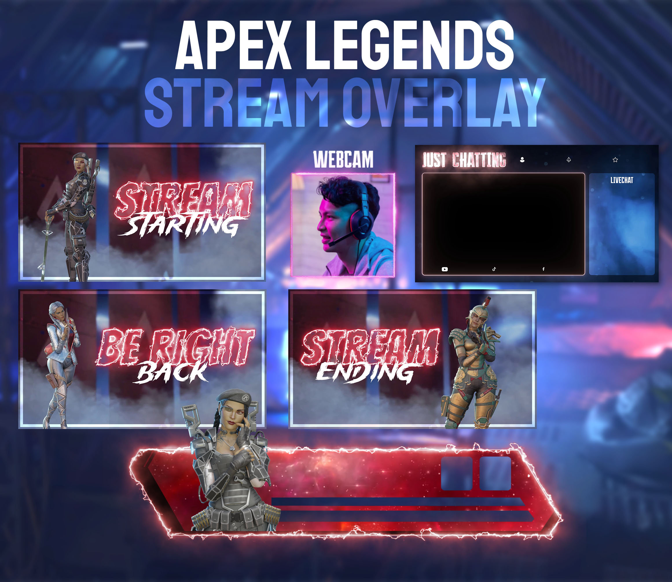 Animated LOBA Stream Overlay Package HD Apex Legends Stream Package for ...