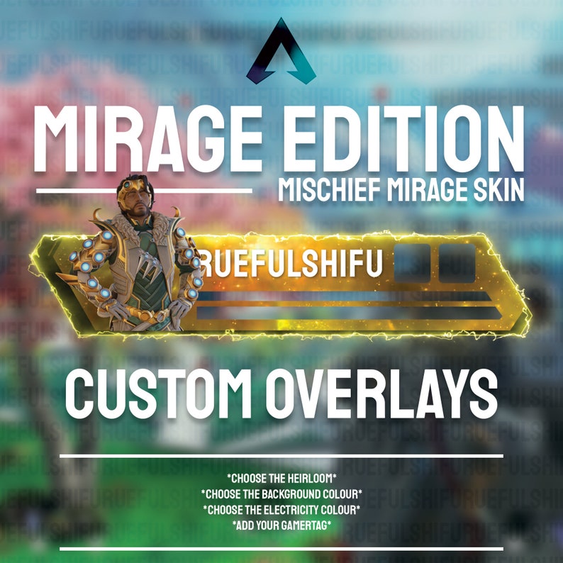 Animated Customisable MIRAGE Banner | Apex Legends Health Bar Overlay ...