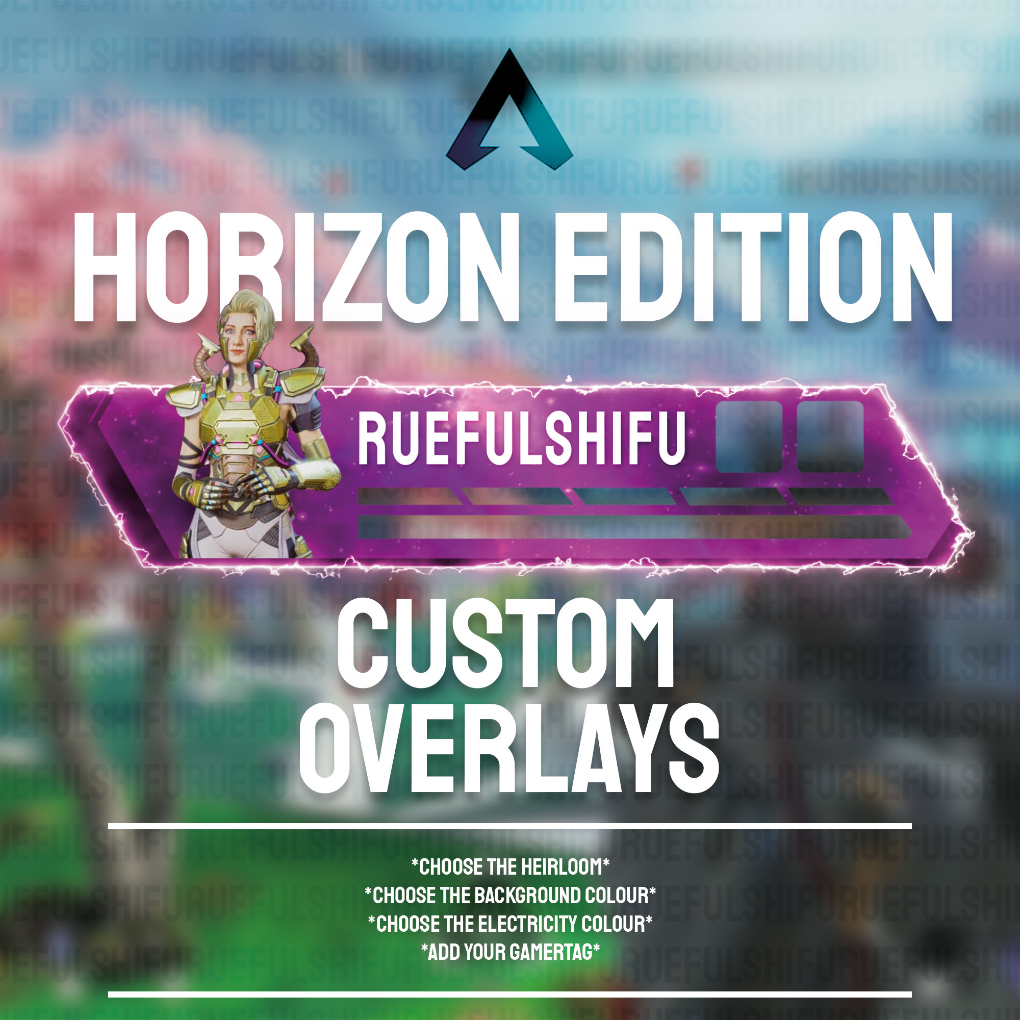 Animated Customisable HORIZON Banner Apex Legends Health Bar Overlay ...