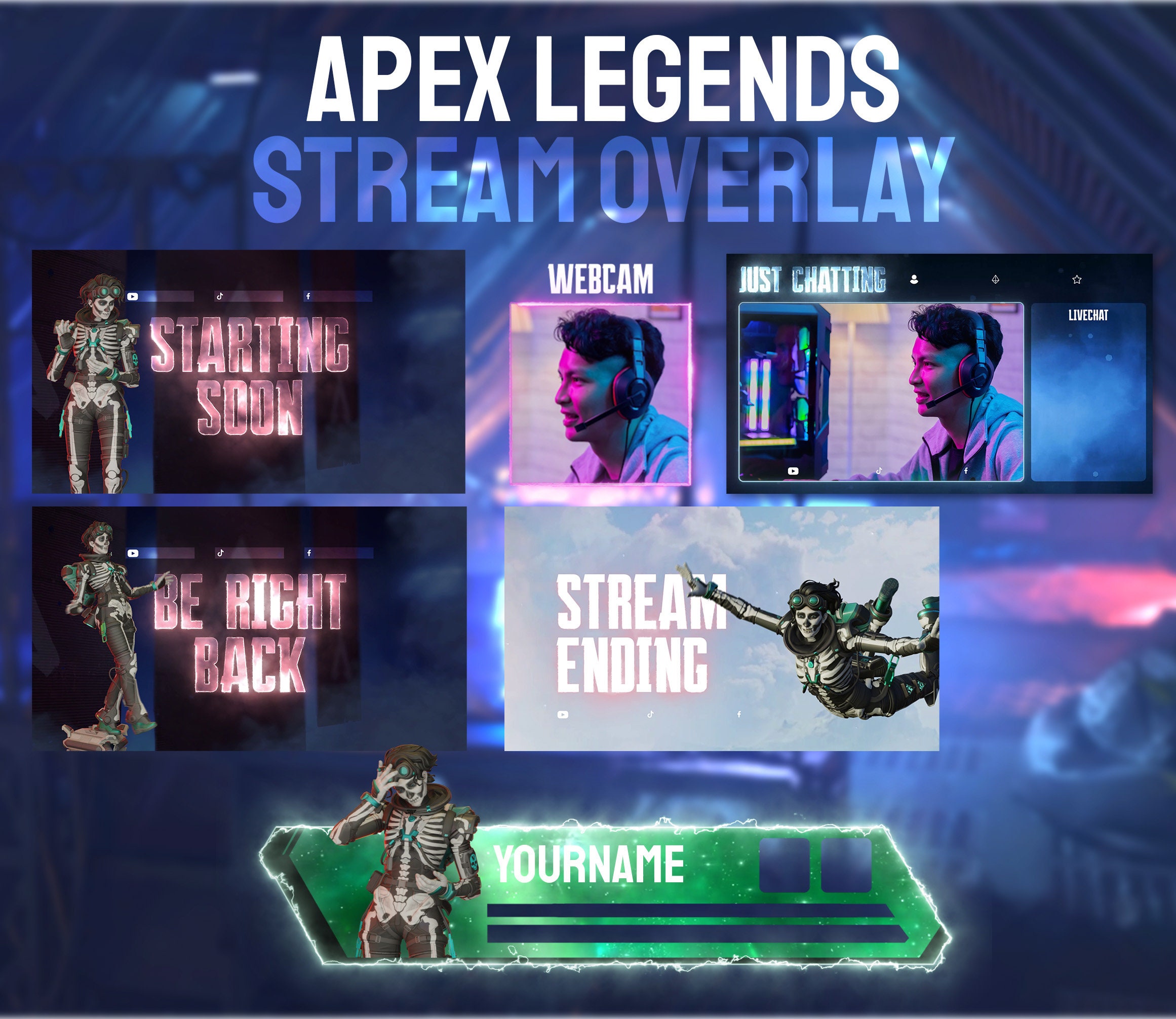 Animated HORIZON Stream Overlay Package HD Apex Legends Stream Package ...