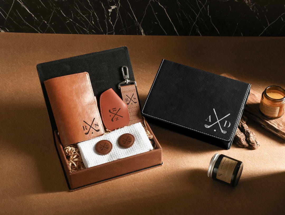 Personalized Golf Gift Set, Gift Set for Golfer, Golf Scorecard Holder ...