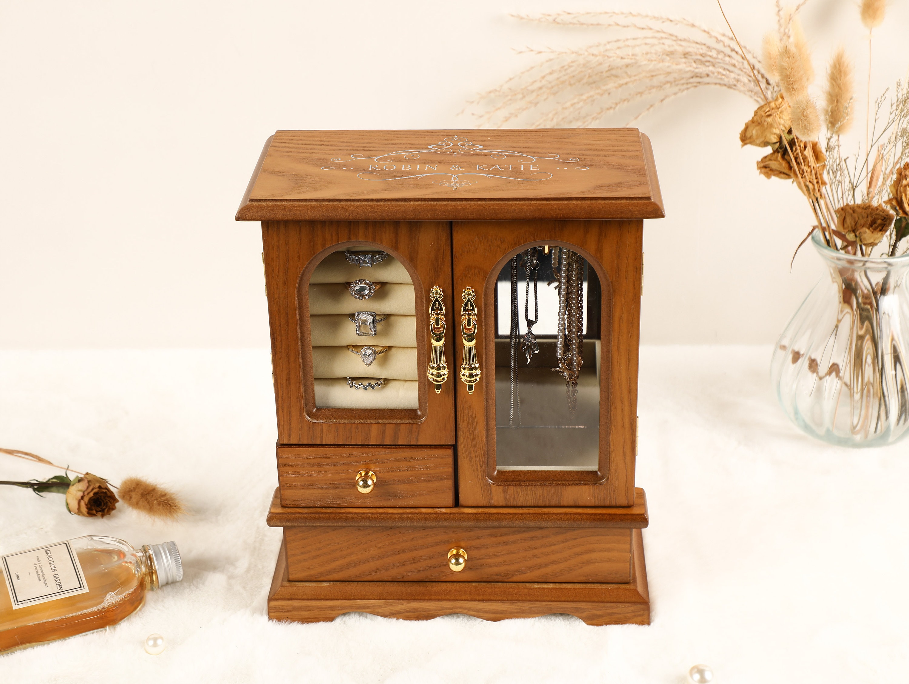 Custom Wooden Jewelry Box, Wardrobe Jewelry Box, Organizer Storage ...