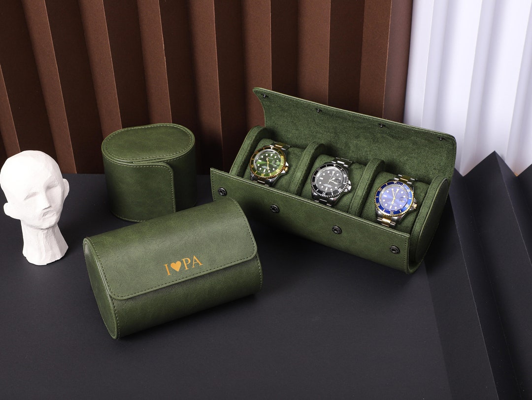 Travel Watch Box, Personalised Leather Watch Case, Watch Gifts for Dads ...