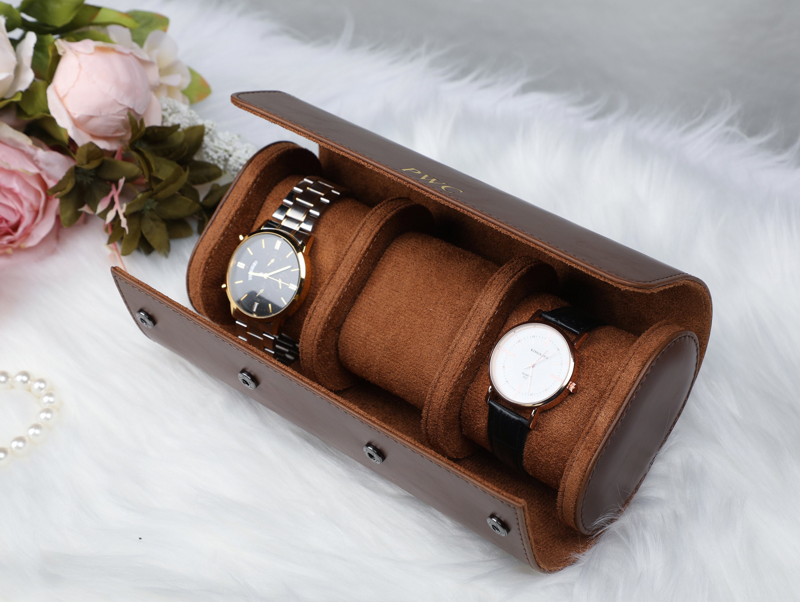 Personalised Leather Watch Case, Travel Watch Box, Watch Gifts for Dads ...