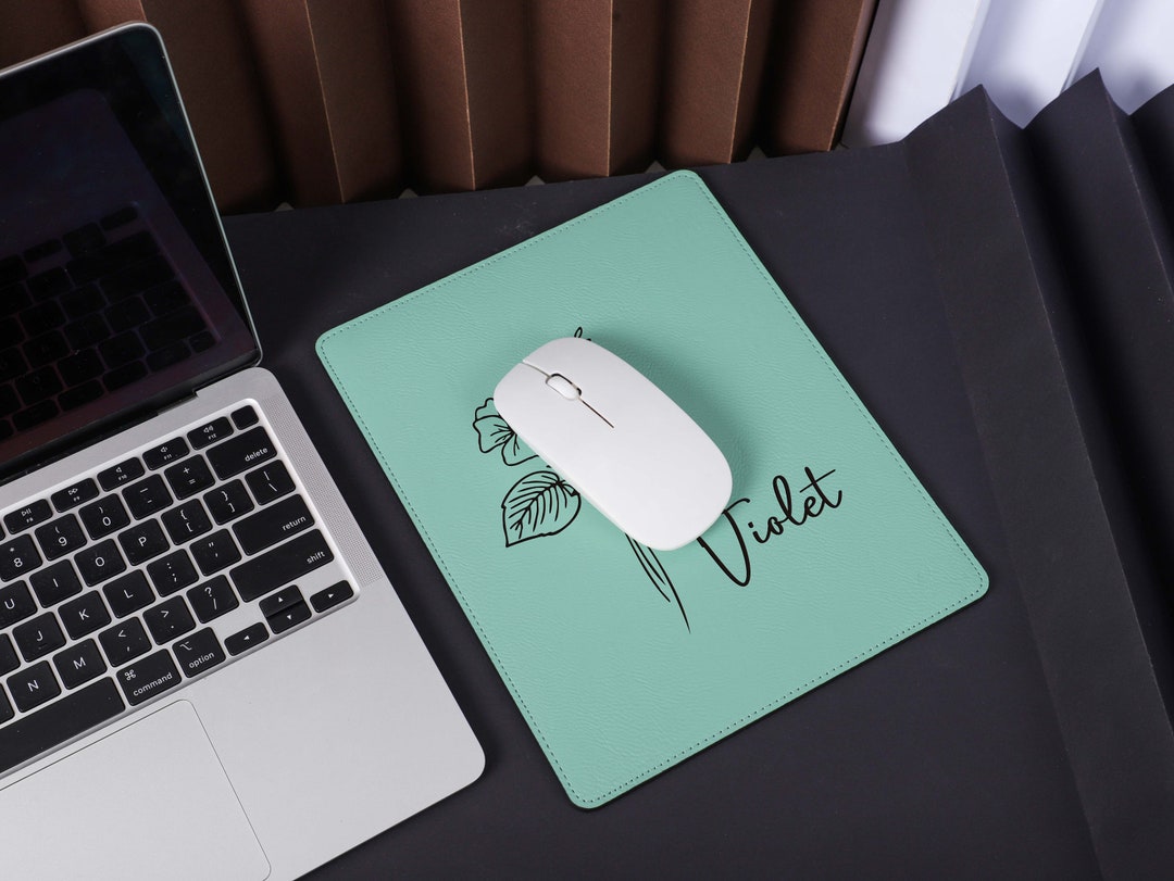 Birthday Flower Office Ergonomic Mouse Pad, Personalized Leather Mouse ...