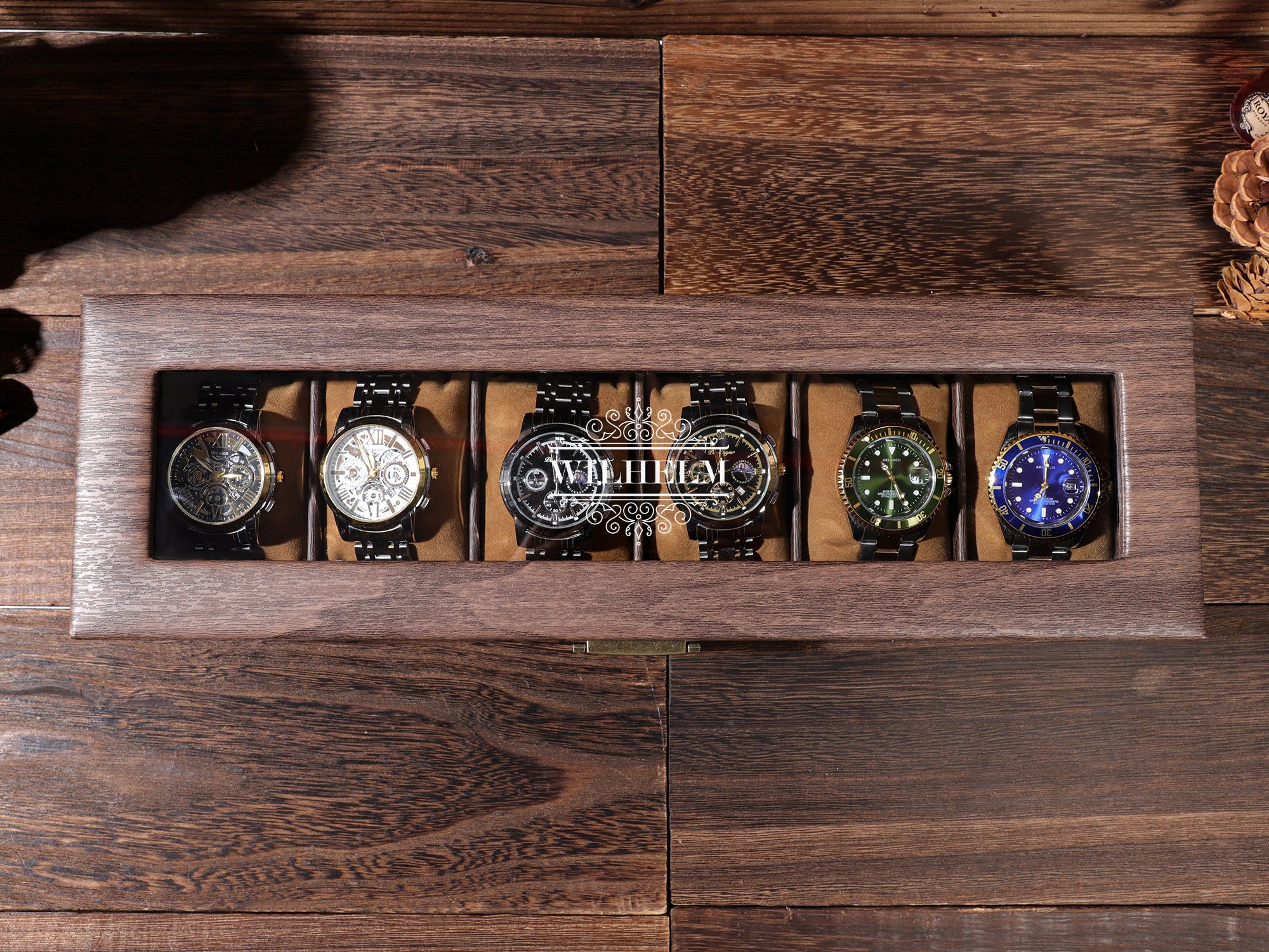 Personalised Leather Watch Box for Men, Personalized Groom's Gift ...