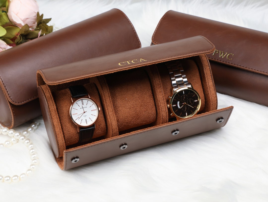 Personalised Leather Watch Case, Travel Watch Box, Watch Gifts for Dads ...
