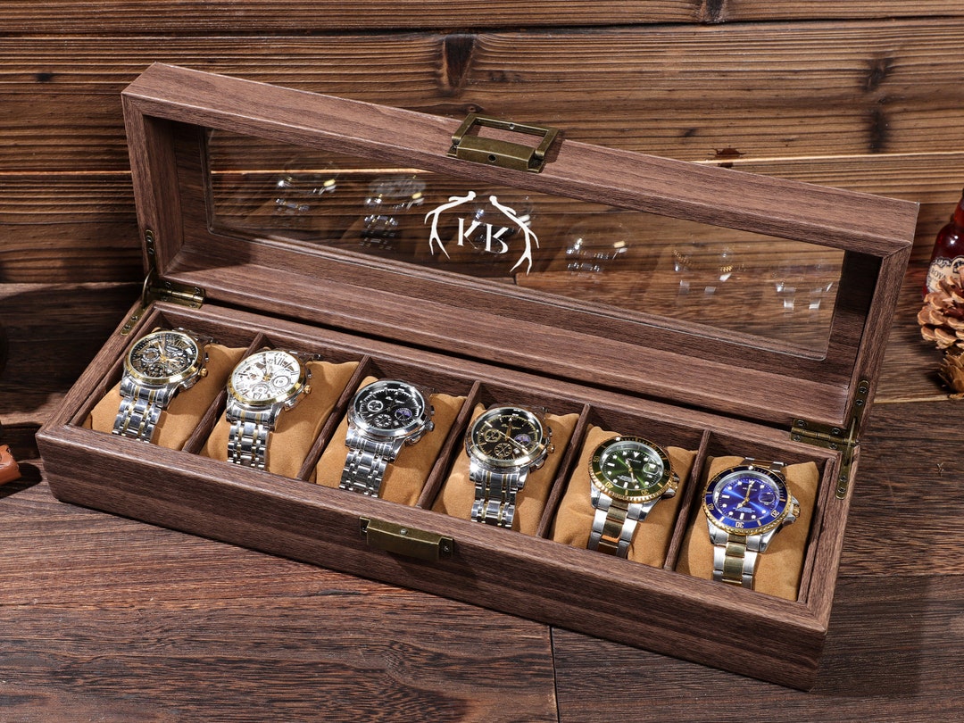 Personalised Leather Watch Box for Men, Personalized Groom's Gift ...