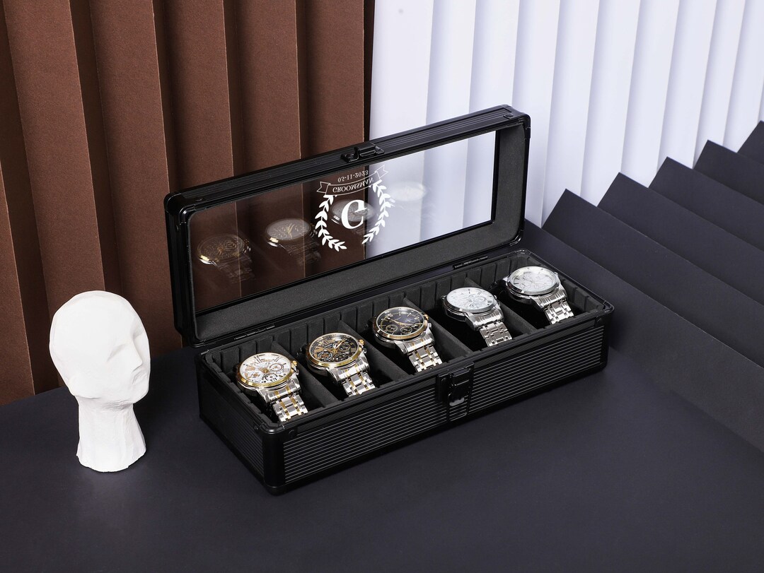 Personalised Watch Box for Men, Personalized Groom's Gift, Watch Case ...