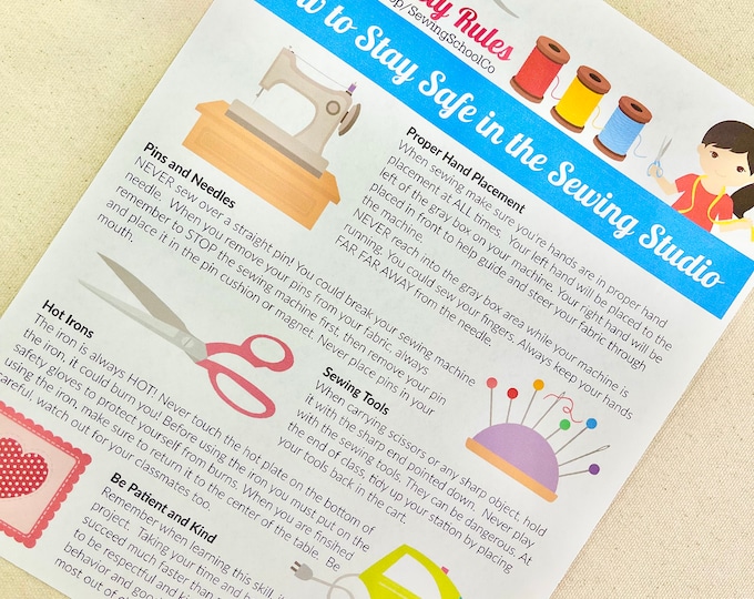 Sewing Safety Chart I Sewing Teaching Aids I Sewing Lesson - Etsy