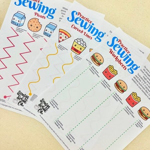Beginner Practice Sewing Worksheets I Straight Line, Curved Lines ...