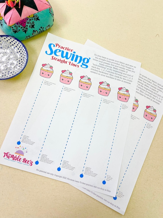 Beginner Sewing Practice Sheets L Straight Lines L Cupcake | Etsy