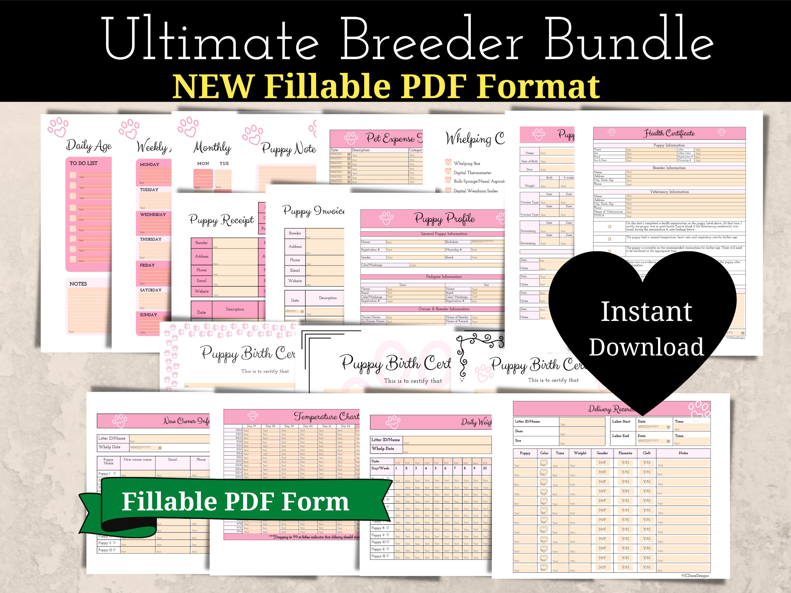 NEW Fillable Ultimate Dog Breeder Bundlebreeder - Etsy