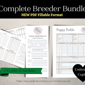NEW Fillable Complete Dog Breeder Bundle,breeder Forms,whelping Charts ...