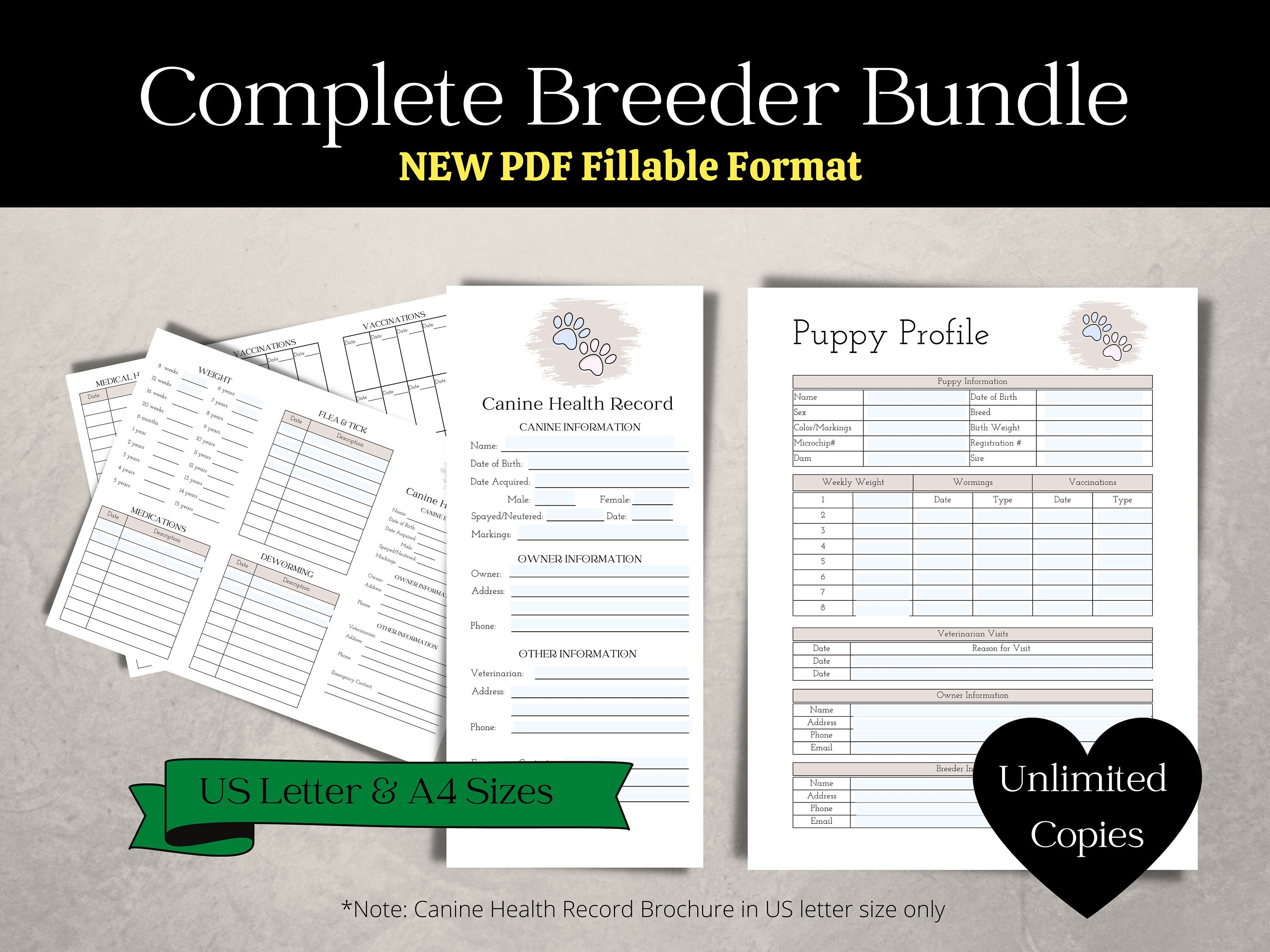 NEW Fillable Complete Dog Breeder Bundlebreeder - Etsy