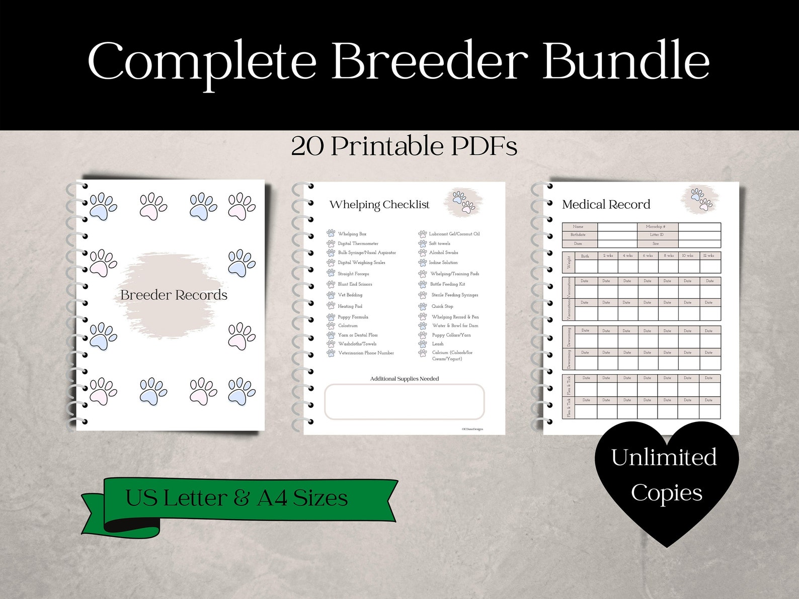 Complete Dog Breeder Bundle Breeder Forms Whelping Charts - Etsy