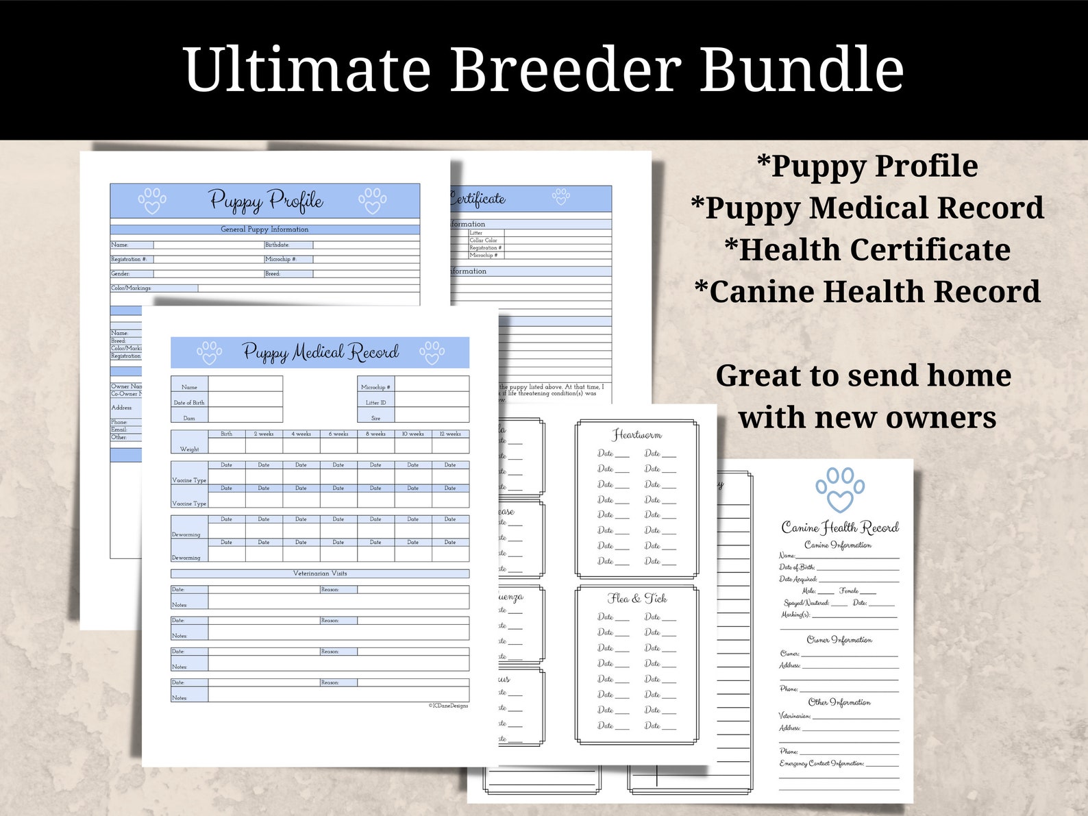 Ultimate Dog Breeders Bundle, Breeder Forms, Whelping Charts, Litter ...