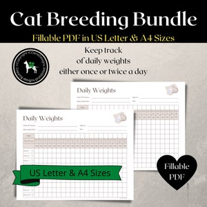 Fillable PDF Cat Breeding Bundle,breeder Forms, Queening Charts ...