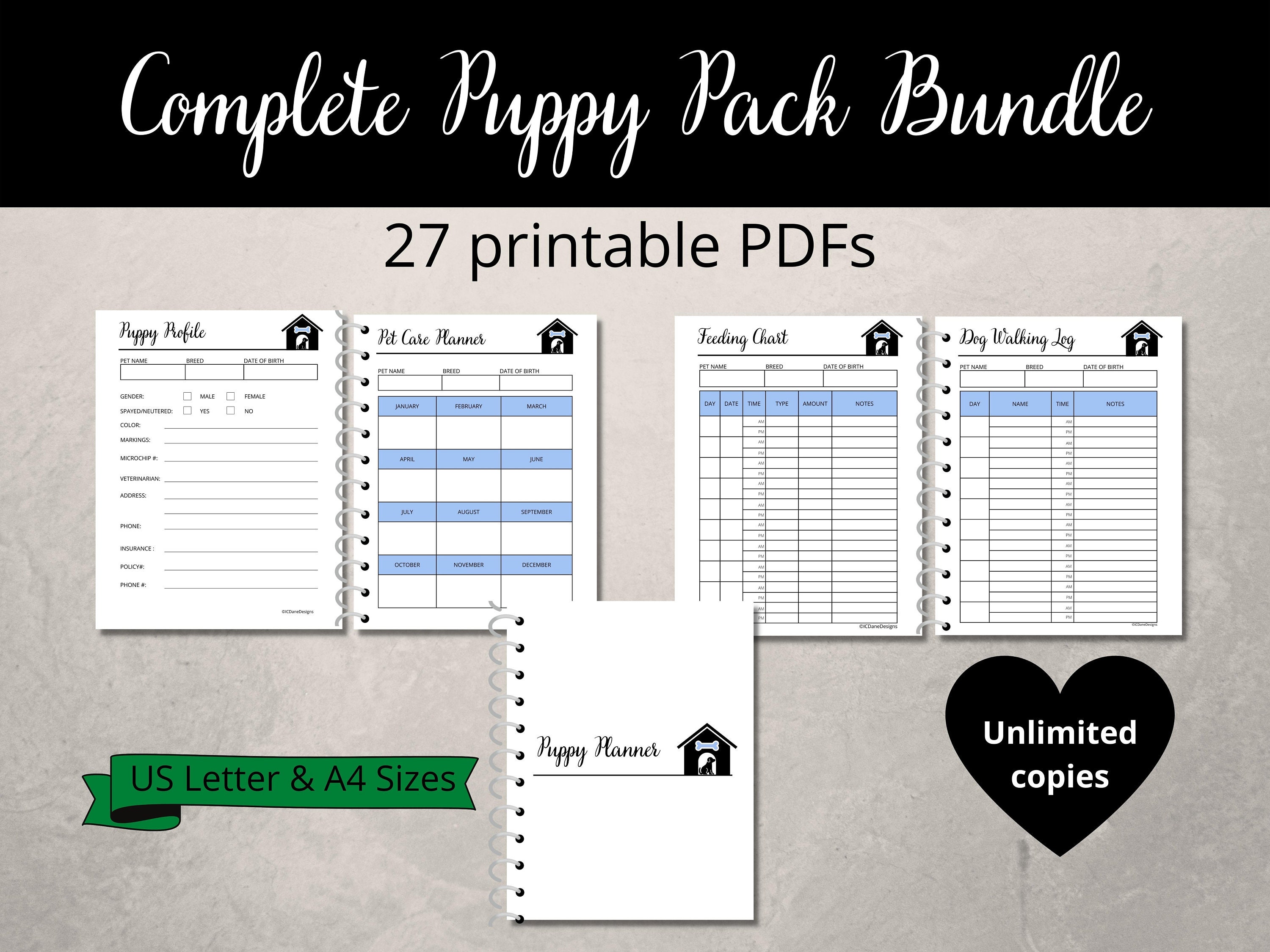 Complete Puppy Planner for Puppy and Dog Owners Pet Care Binder for New ...