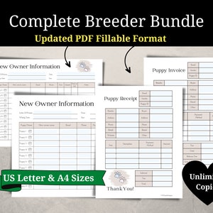 NEW Fillable Complete Dog Breeder Bundle,breeder Forms,whelping Charts ...