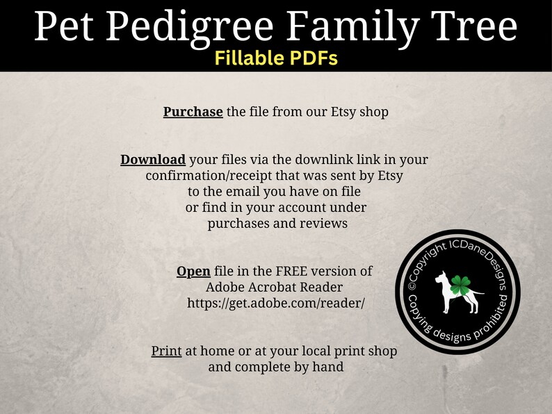 Puppy Family Tree Pedigree Chart, Breeder Dog Pedigree Template, Puppy ...