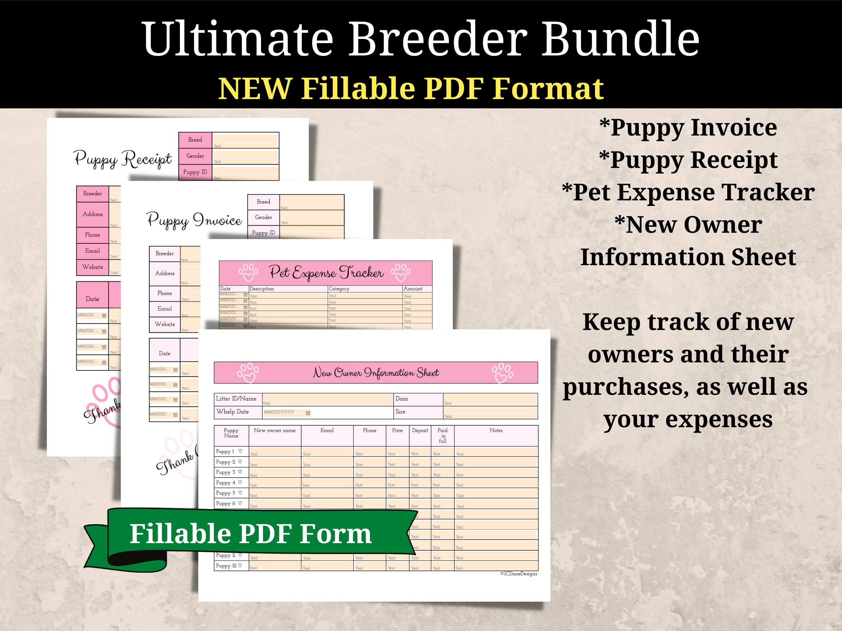 NEW Fillable Ultimate Dog Breeder Bundle,breeder Forms,whelping Charts ...